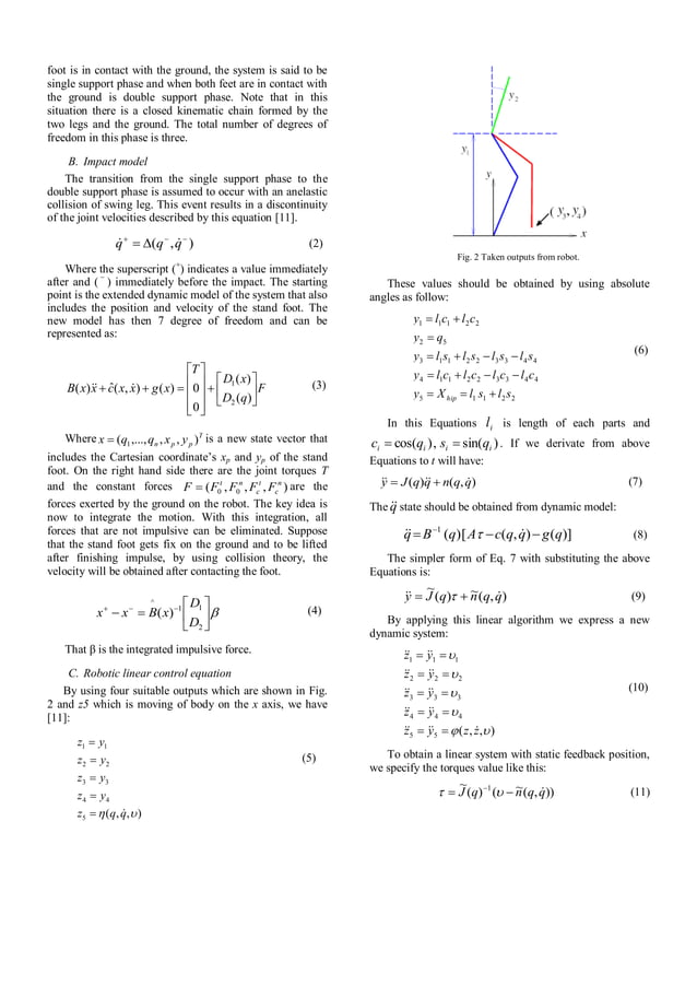 simuliton of biped walkinng robot using kinematics | PDF