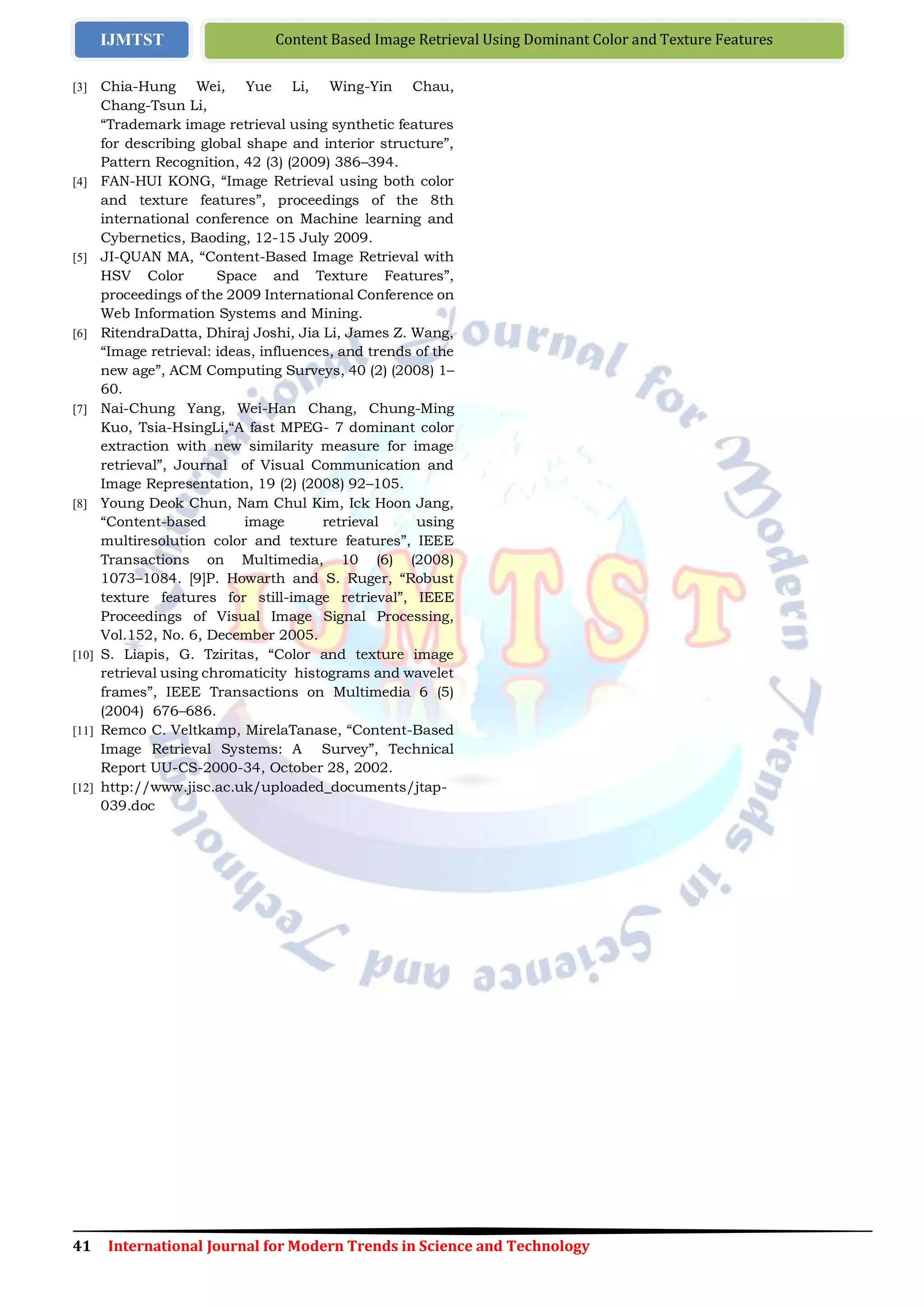 Content Based Image Retrieval Using Dominant Color and Texture Features | PDF