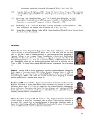 HEXAGONAL CIRCULARLY POLARIZED PATCH ANTENNA FOR RFID APPLICATIONS ...