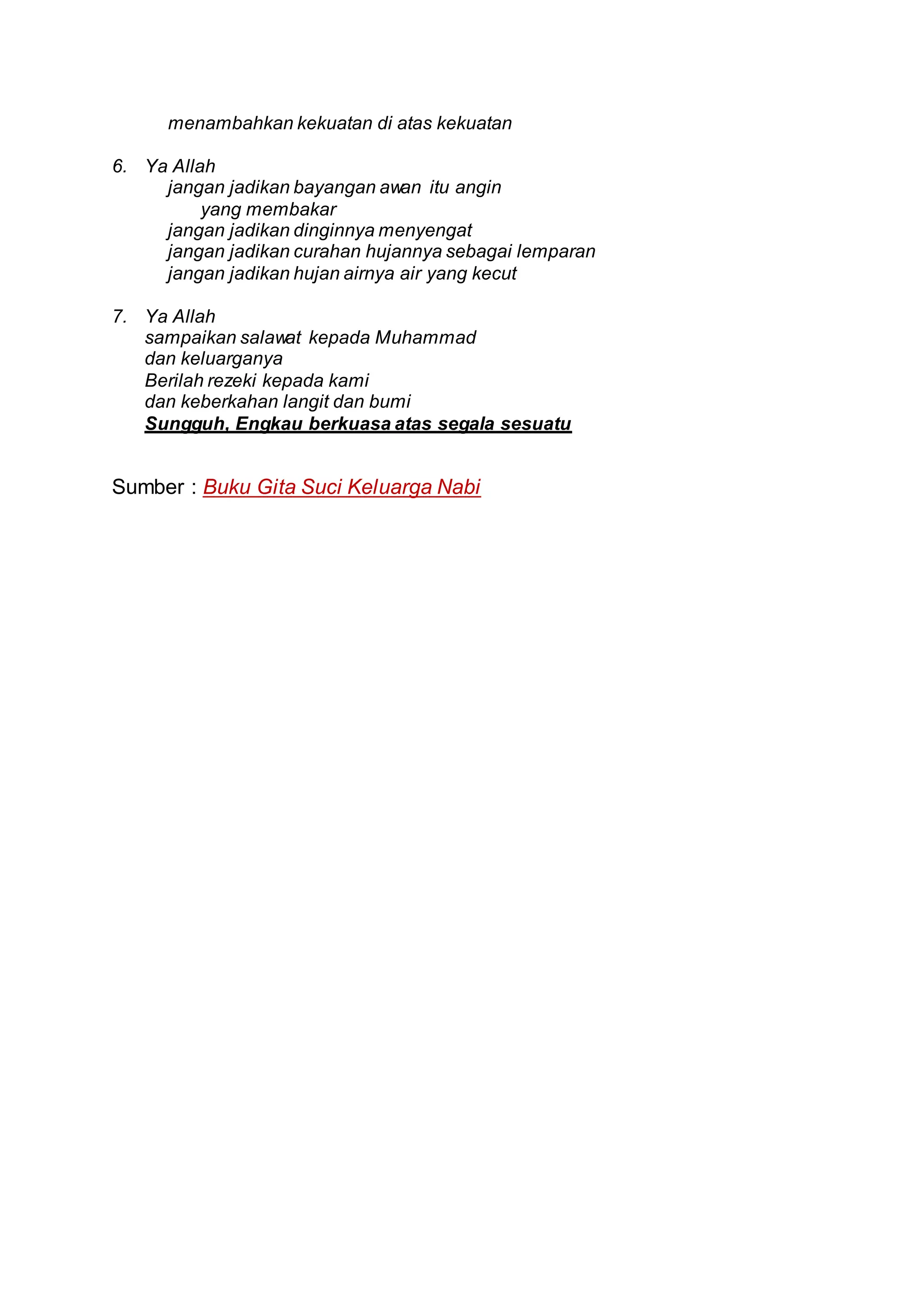 19. do'a imam as ketika memohon hujan setelah kemarau panjang | DOCX