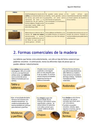 19. ficha 19. formas comerciales de presentación de la madera | DOCX