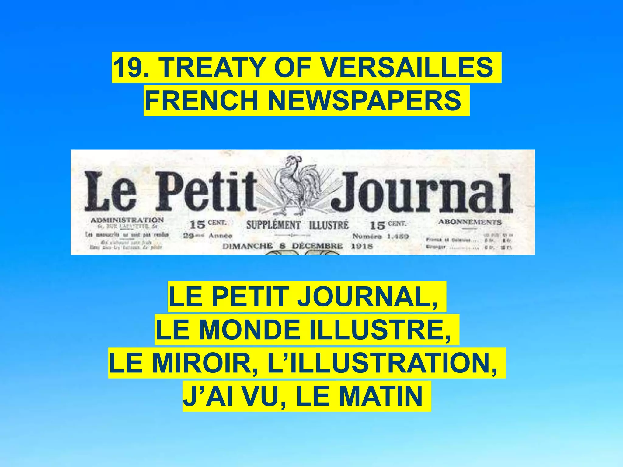 CAMBRIDGE IGCSE HISTORY: FRENCH NEWSPAPERS | PPT