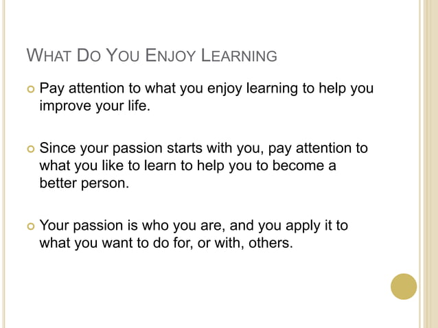 What do you enjoy learning? | PPT