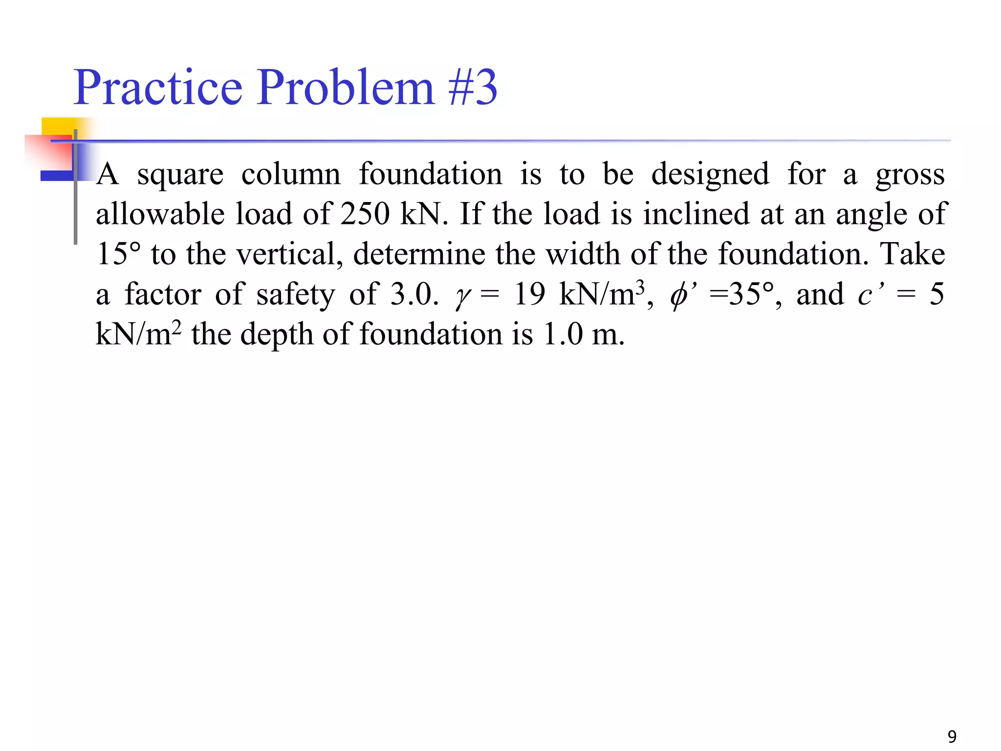 Geotechnical Engineering Ii [lec 19 General Bearing Capacity Equation