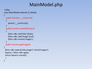 19. CodeIgniter imagini in mysql | PPTX | Databases | Computer Software ...