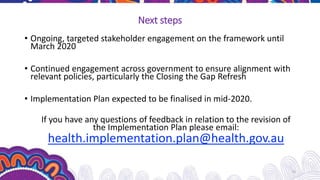 National Health Implementation Plan | Donna Ah Chee and Tom Calma | PPT