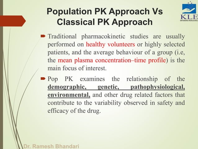 Population pharamacokinetics | PPTX