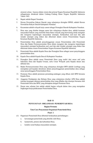 Perda Kabupaten Nunukan Tentang Pedoman Penyusunan Organisasi dan Tata Kerja Pemerintahan Desa | PDF