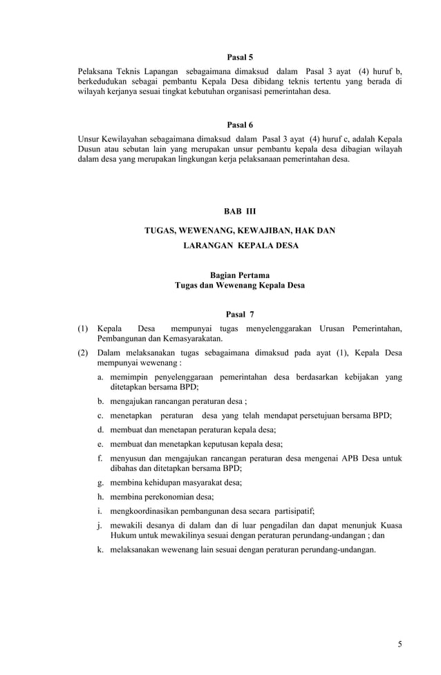 Perda Kabupaten Nunukan Tentang Pedoman Penyusunan Organisasi dan Tata Kerja Pemerintahan Desa | PDF