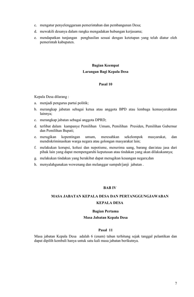 Perda Kabupaten Nunukan Tentang Pedoman Penyusunan Organisasi dan Tata Kerja Pemerintahan Desa | PDF