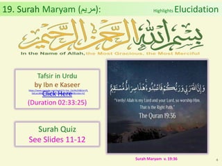 Al Quran (Chapter 19): Surah Maryam [Mother of Prophet Jesus (as)] | PDF