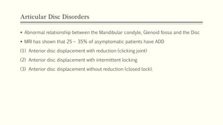Temporomandibular Joint Disorders | PPTX
