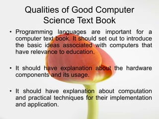 Pedagogy of teaching - Computer Science Text books and computer science ...