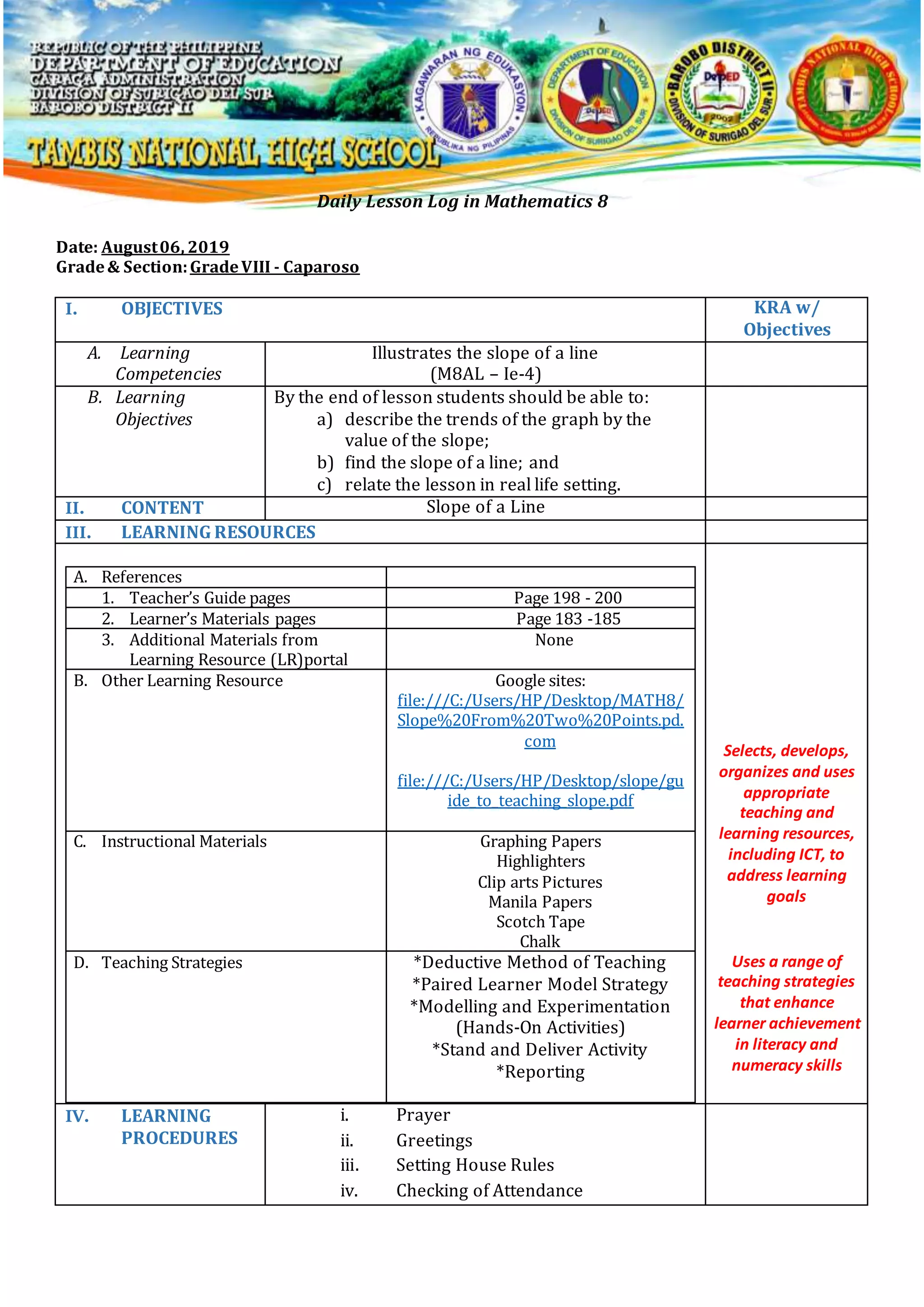 COT1 Lesson Plan Grade 8 | DOCX