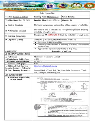 COT4 Lesson Plan Grade 8 | DOCX
