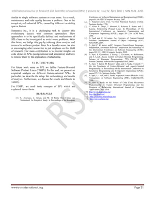 Software Product Line Analysis and Detection of Clones | PDF