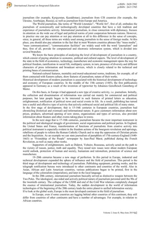 JOURNALISM IN DEVELOPED COUNTRIES AND BASIC PRINCIPLES OF THEIR ...