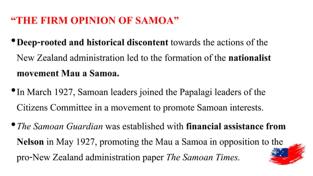 THE SAMOAN MAU MOVEMENT: THE MAU A SAMOA MOVEMENT IS FORMED | PPTX