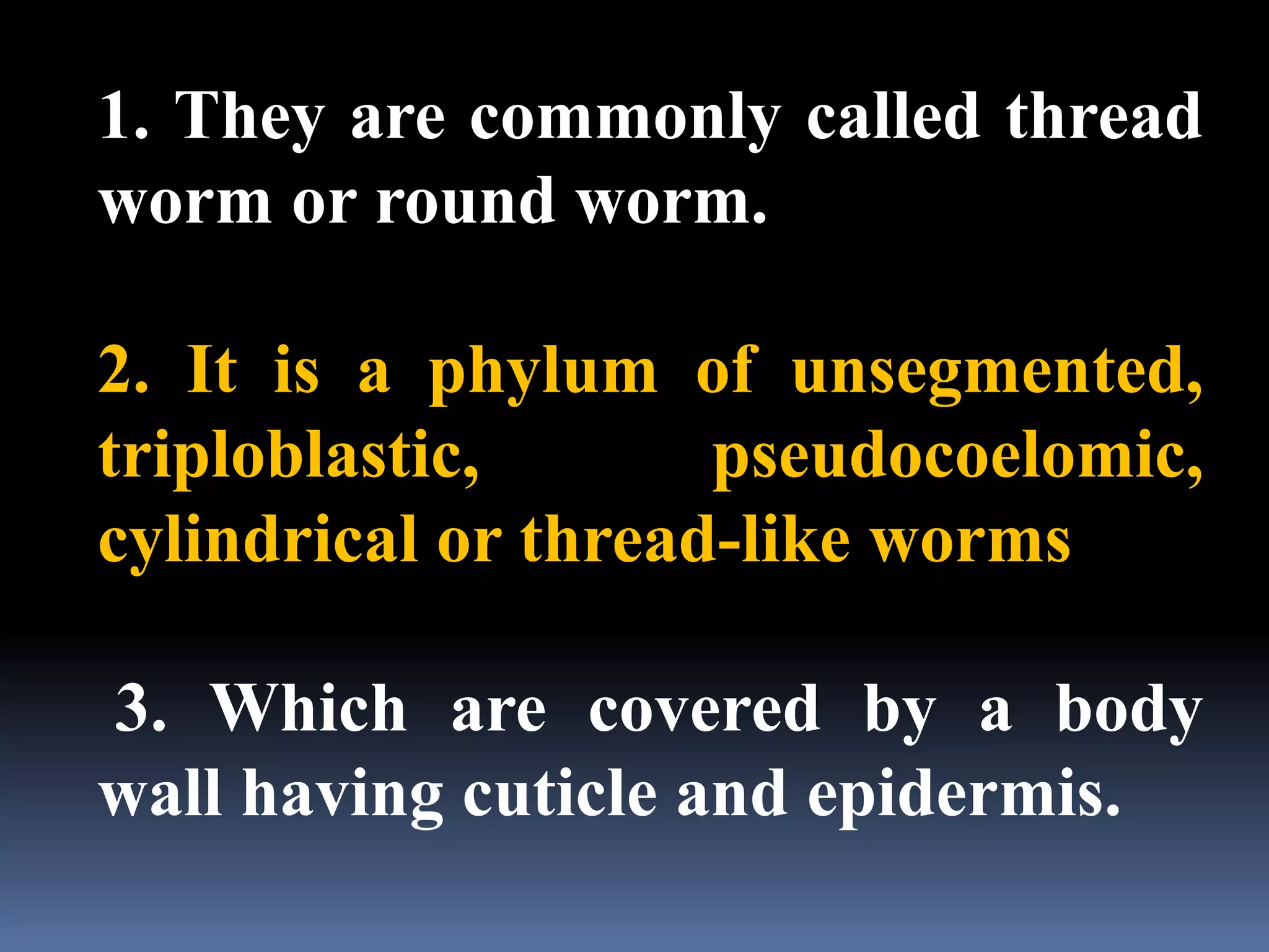 Nemathelminthes classification | PPTX