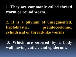 Nemathelminthes classification | PPTX