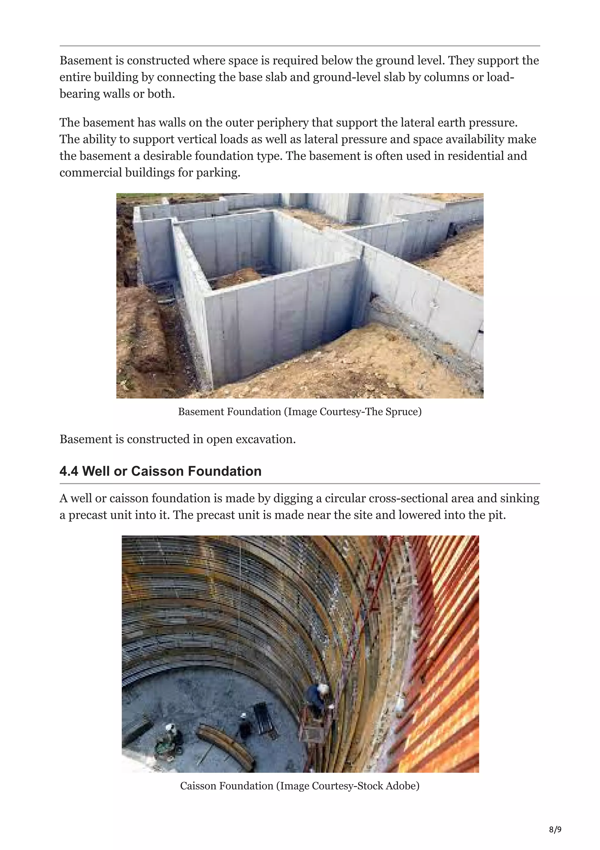 Types of Building Foundations- Shallow and Deep | PDF