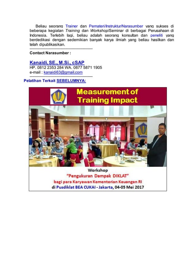 Silabus Training "Effective LEARNING and DEVELOPMENT PROGRAM" | DOCX