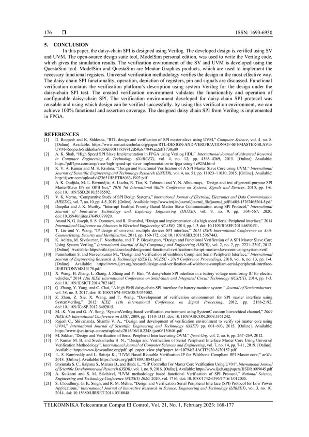 Design And Verification Of Daisy Chain Serial Peripheral Interface Using System Verilog And