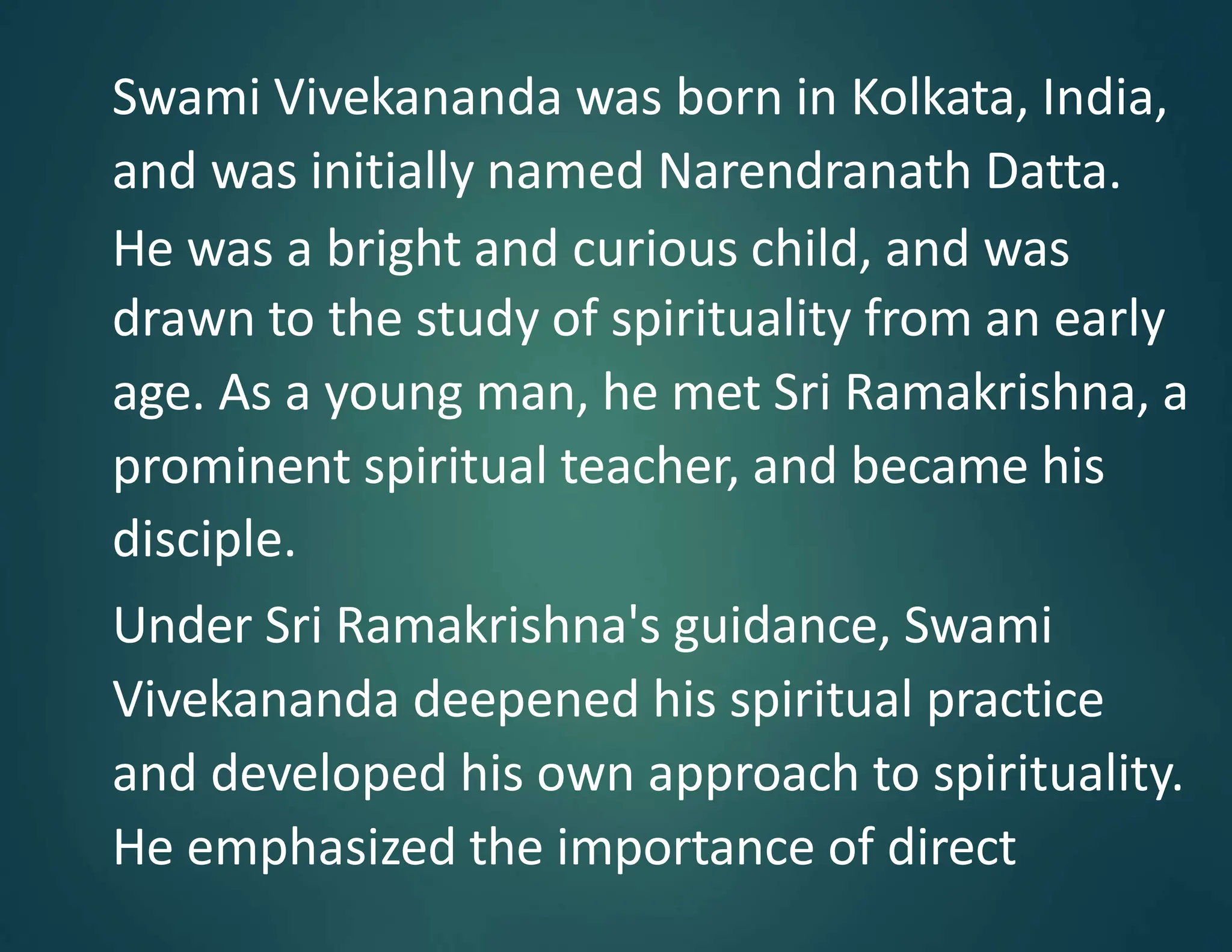 Swami Vivekananda life history and his teachings | PPTX