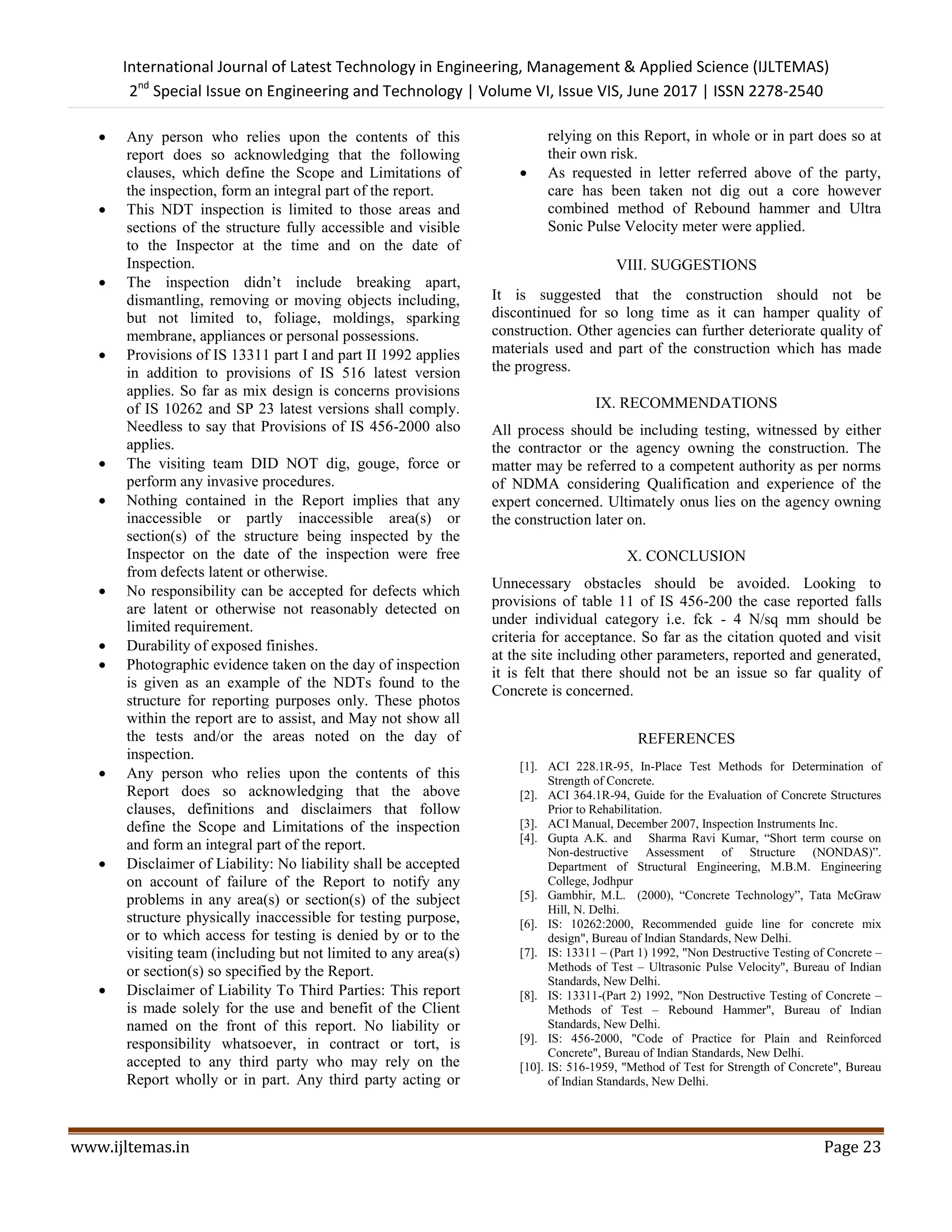 Non Destructive Investigation of ESR for Structural Health Assessment | PDF