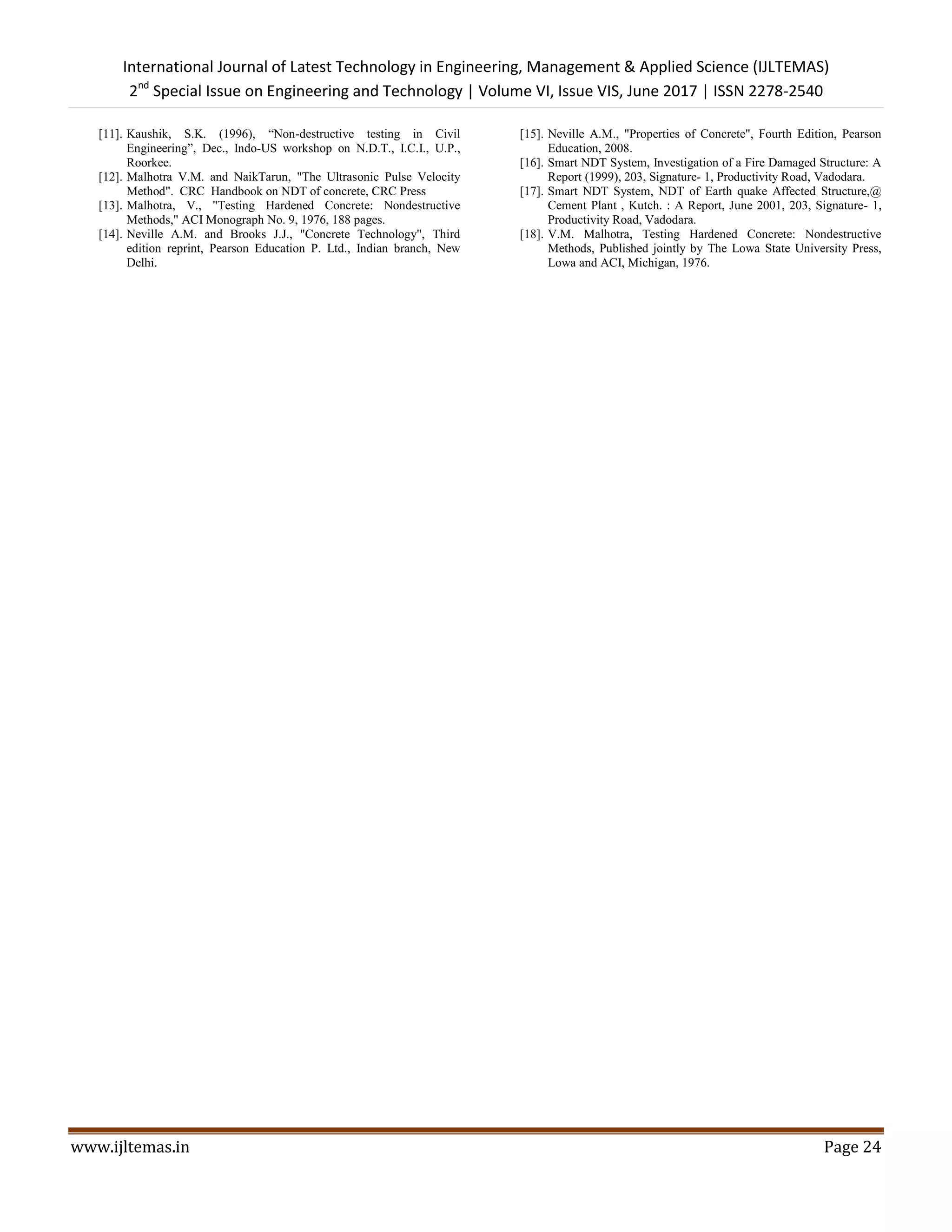 Non Destructive Investigation of ESR for Structural Health Assessment | PDF