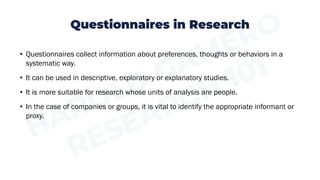 Research 101: Research with Questionnaires | PPT