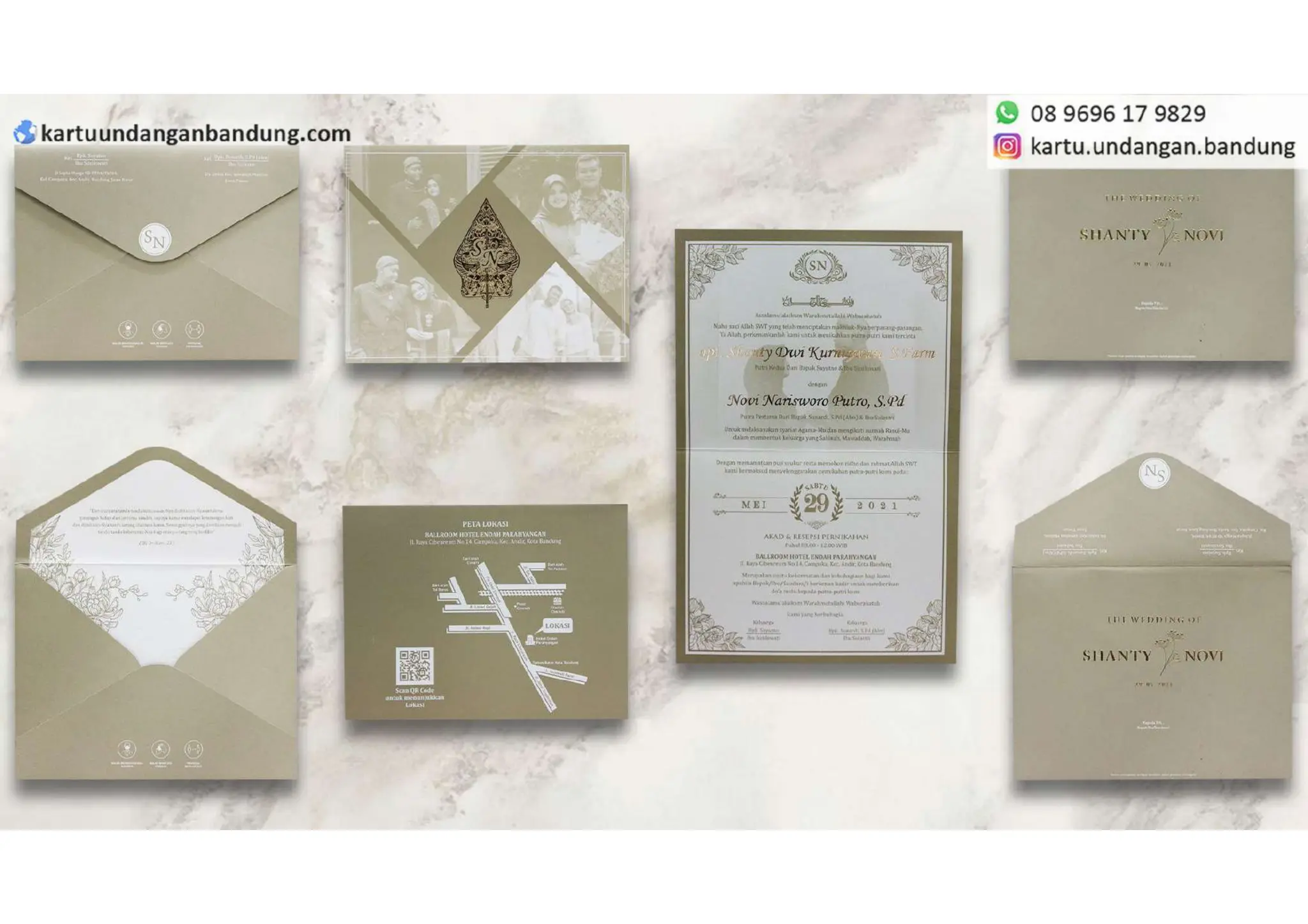 Kartu Undangan Single Hardcover + Amplop Mocca Tua Aesthetic | PDF