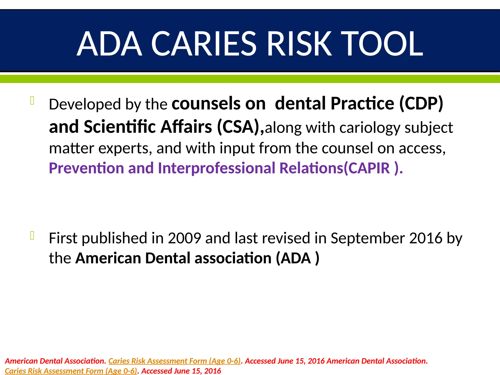 Power point presentation on CARIES RISK ASSESSMENT | PPTX