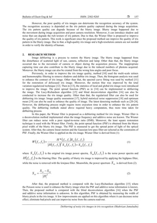 Deblurring of noisy iris images in iris recognition | PDF