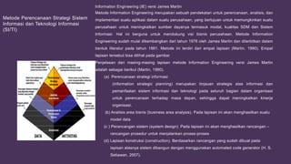 Metode perencanaan strategis Sistem Informasi dan teknologi Informasi | PDF