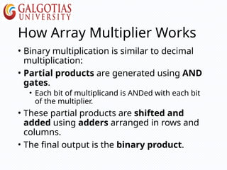 19. Array Muliplier of combinational digital circuit | PPTX