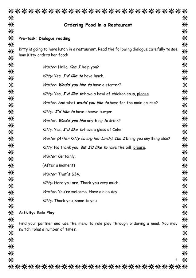 Food Ordering: Ordering Food In French Food Ordering: Ordering Food In French