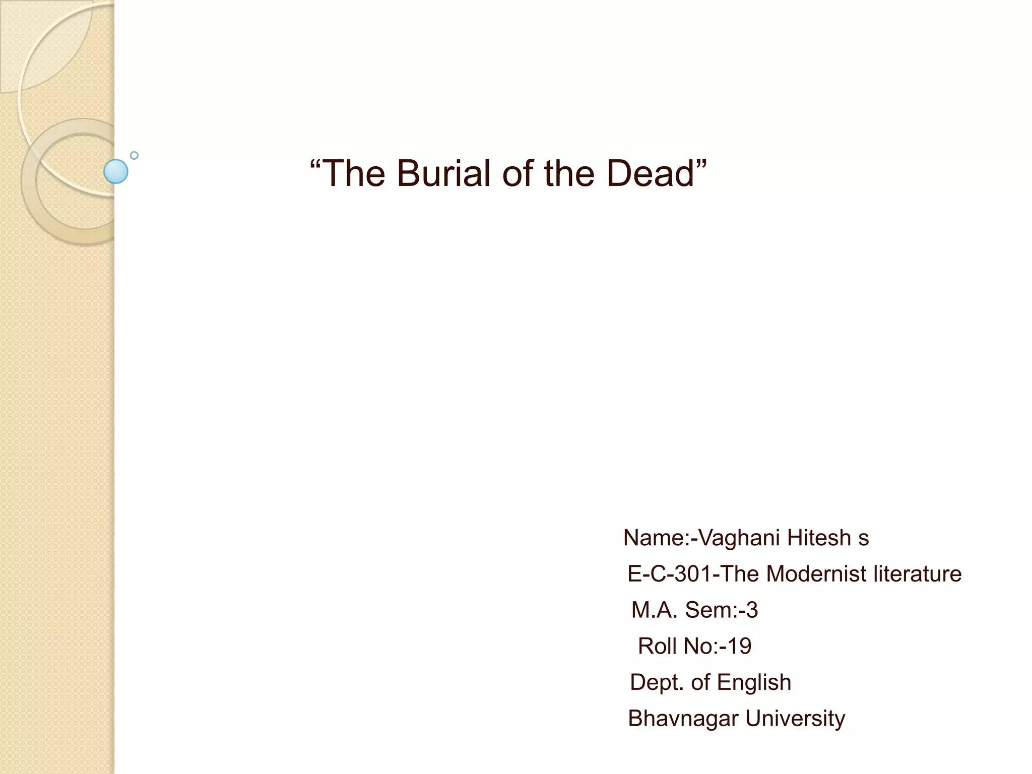 The Burial of the Dead | PPTX