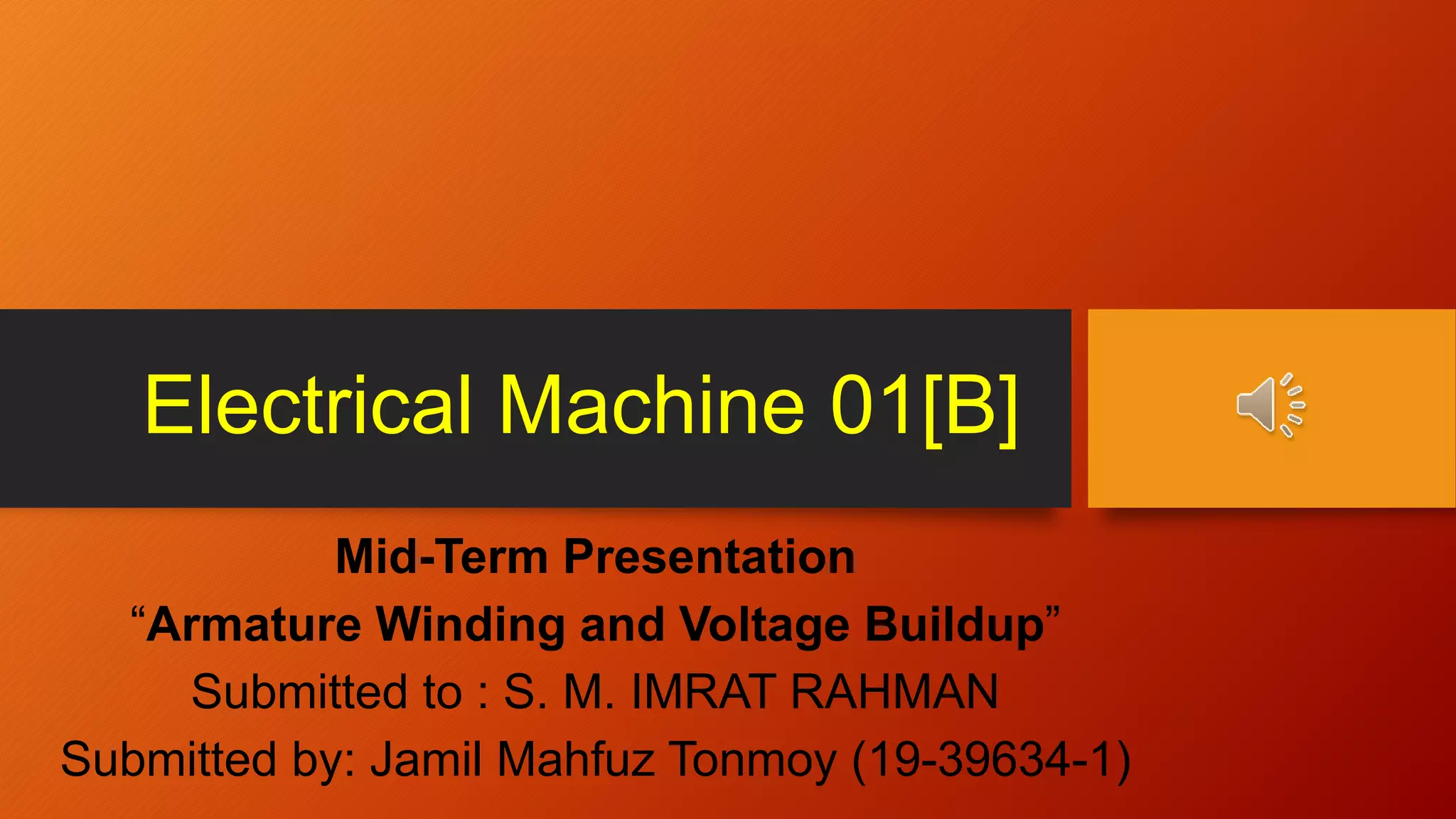 Armature Winding and Voltage Buildup | PPTX