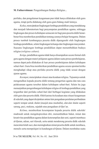 PENGEMBANGAN BUDAYA RELIGIUS DALAM MENINGKATKAN MUTU PENDIDIKAN | PDF