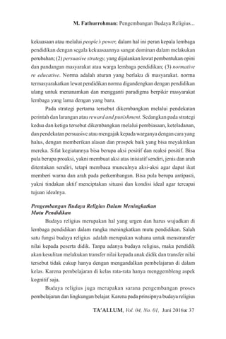 PENGEMBANGAN BUDAYA RELIGIUS DALAM MENINGKATKAN MUTU PENDIDIKAN | PDF