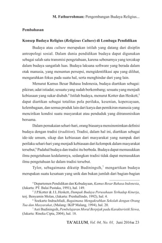 PENGEMBANGAN BUDAYA RELIGIUS DALAM MENINGKATKAN MUTU PENDIDIKAN | PDF
