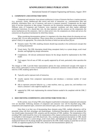 Documenting Software Architectural Component and Connector with UML 2 | PDF