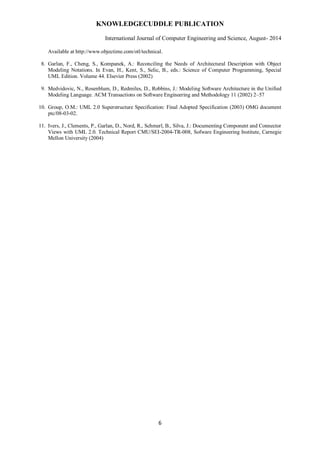 Documenting Software Architectural Component and Connector with UML 2 | PDF