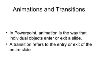 19 animations, transitions and delivering a presentation | PPT