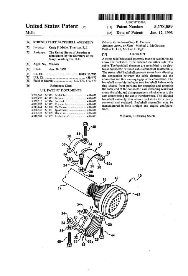 19 craig s. mello - 5178559 - stress relief backshell assembly | PPT