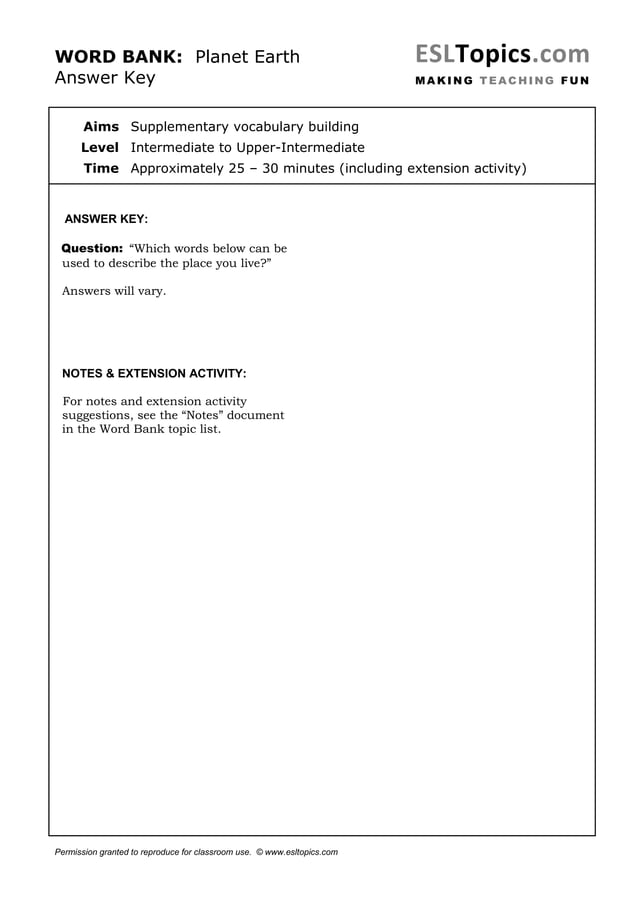word-bank-planet_earth | PDF | Geography | Science