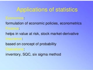 Application of Statistics | PPT