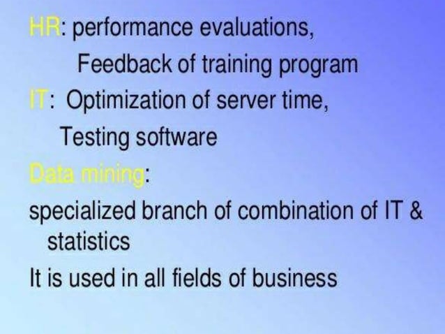 Application of Statistics | PPT