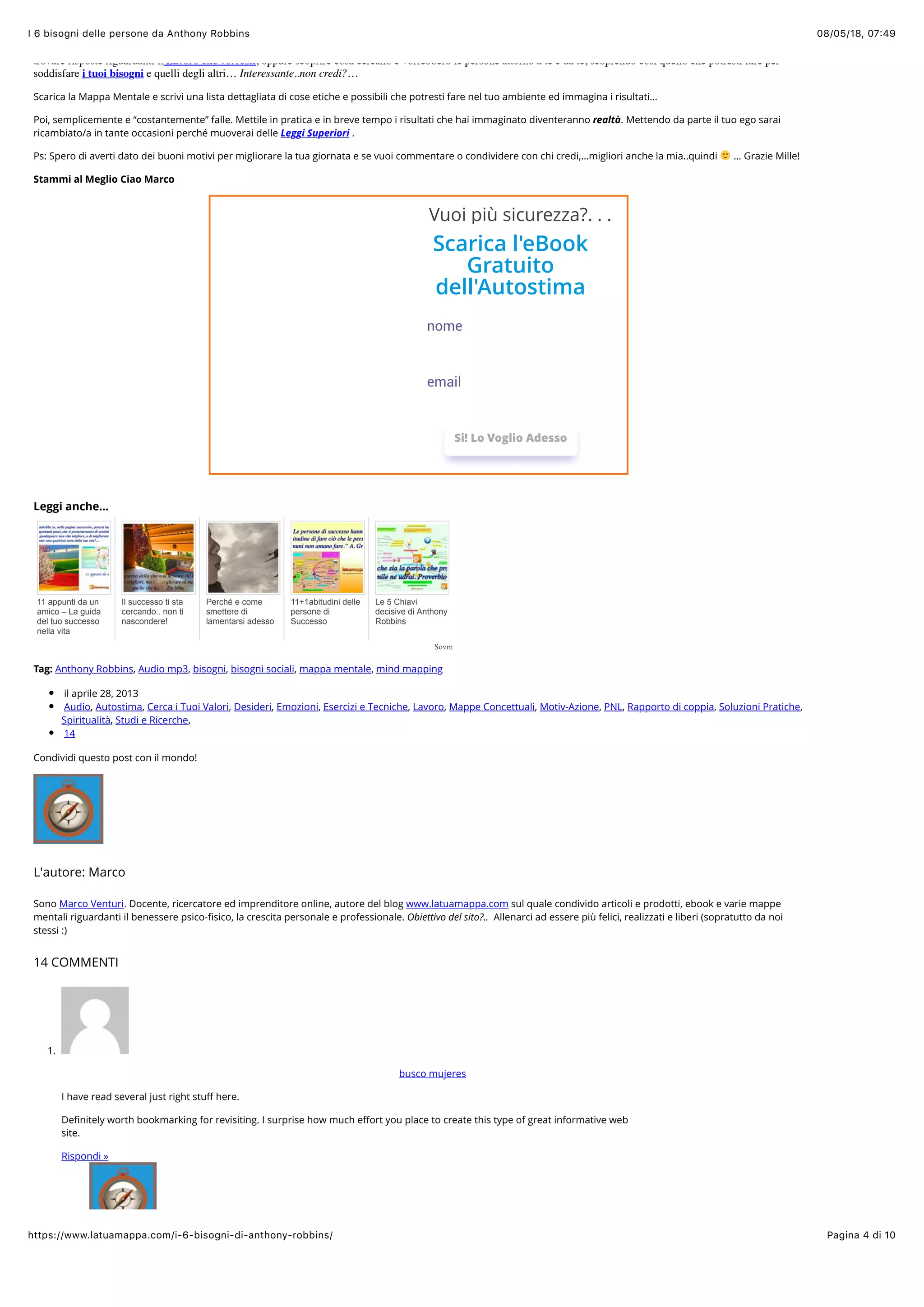 I 6 bisogni delle persone da Anthony Robbins | PDF